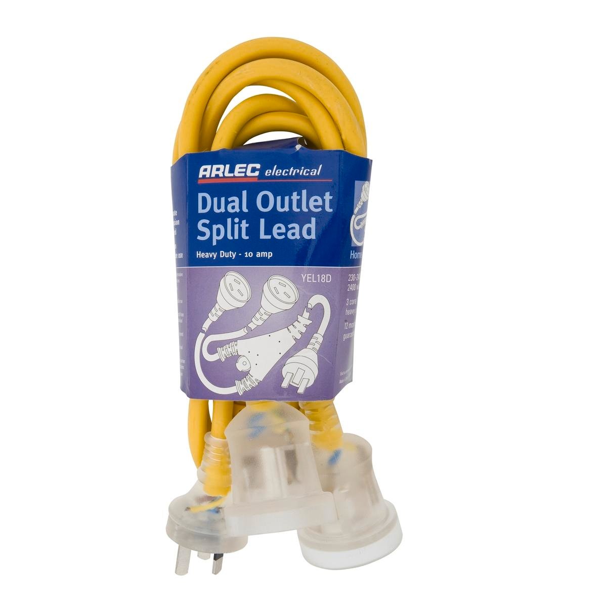 Arlec 1.8m Heavy Duty Dual Output Split Extension Lead - Bunnings Australia