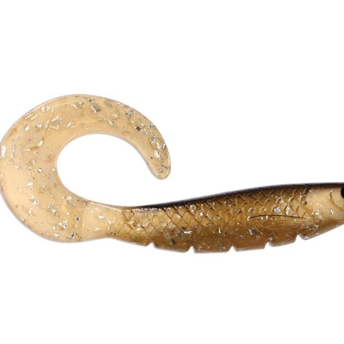 6 Inch Storm RIP Curly Tail Soft Plastic Fishing Lure - Golden Flash ...
