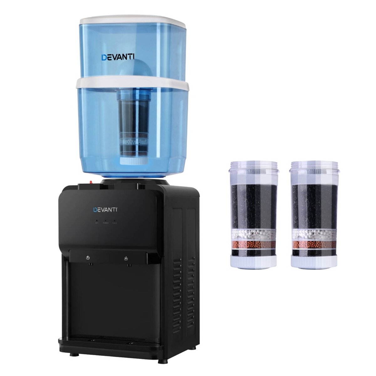 Devanti Water Cooler Dispenser 22L Bench Top Hot Cold Black - Bunnings ...