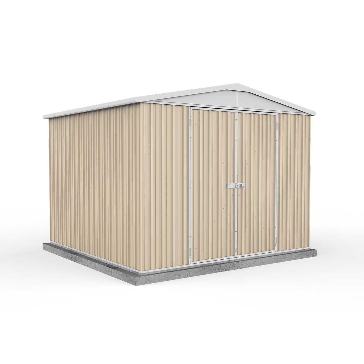 Absco Sheds 3.0 x 2.92 x 2.30m Classic Cream Highlander Double Door ...