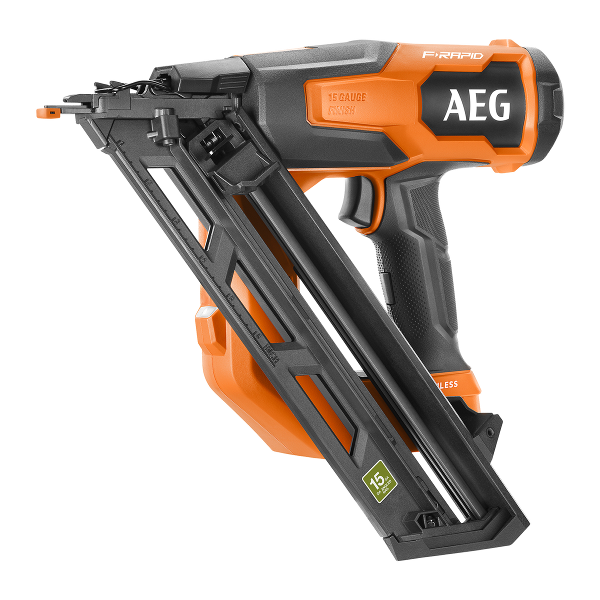 AEG 18V F-RAPID 15GA DA Angled Brad Nailer Skin A18FAFNDA15GB0 ...