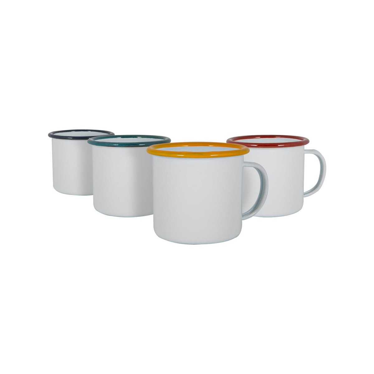 Argon Tableware White Enamel Espresso Cups - 130ml - 4 Colours ...