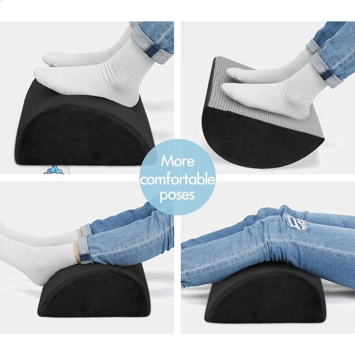 STARRY EUCALYPT Foot Rest Pillow Stool Under Desk Black - Bunnings ...