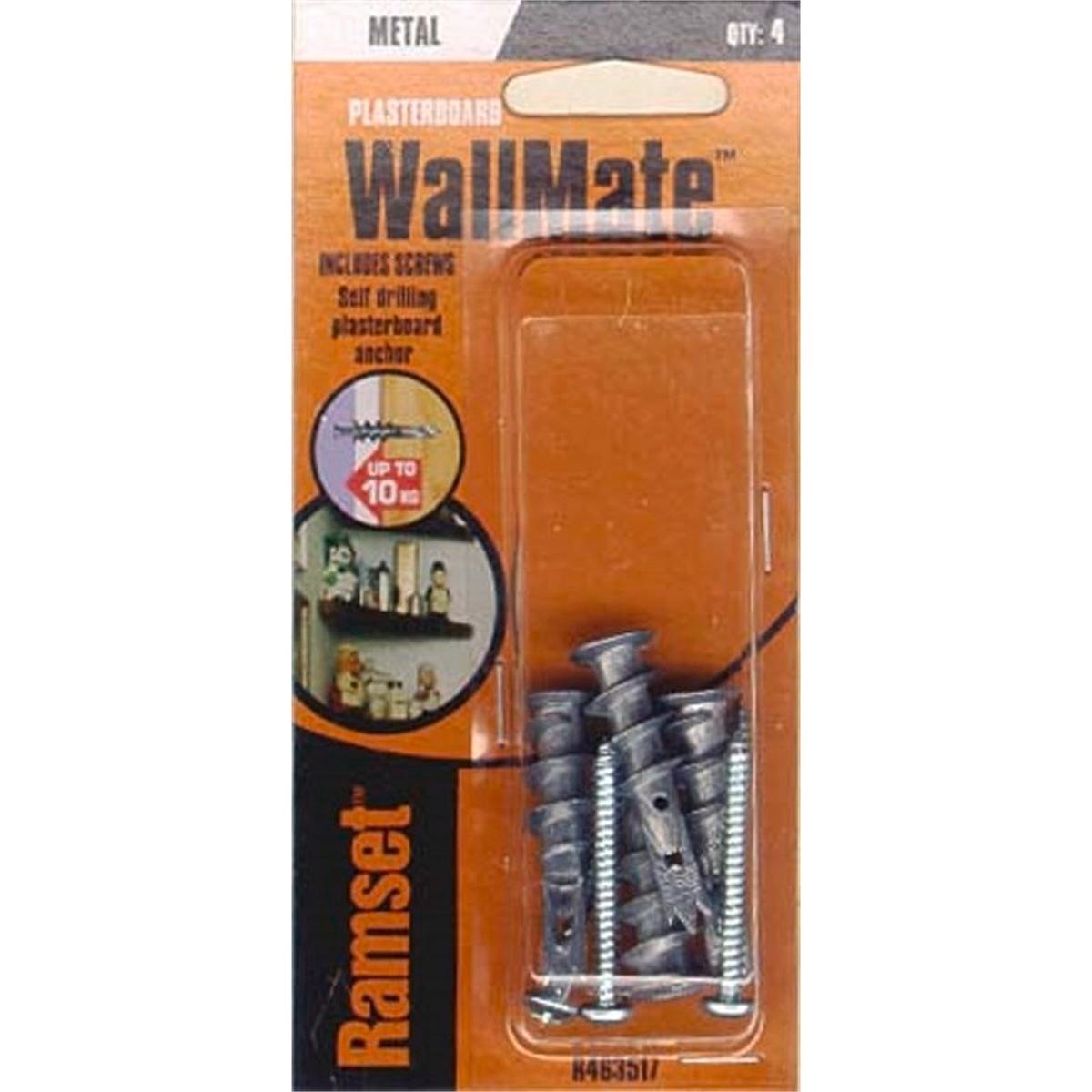 Ramset Metal WallMate with Screws ZP 4pk - Bunnings New Zealand