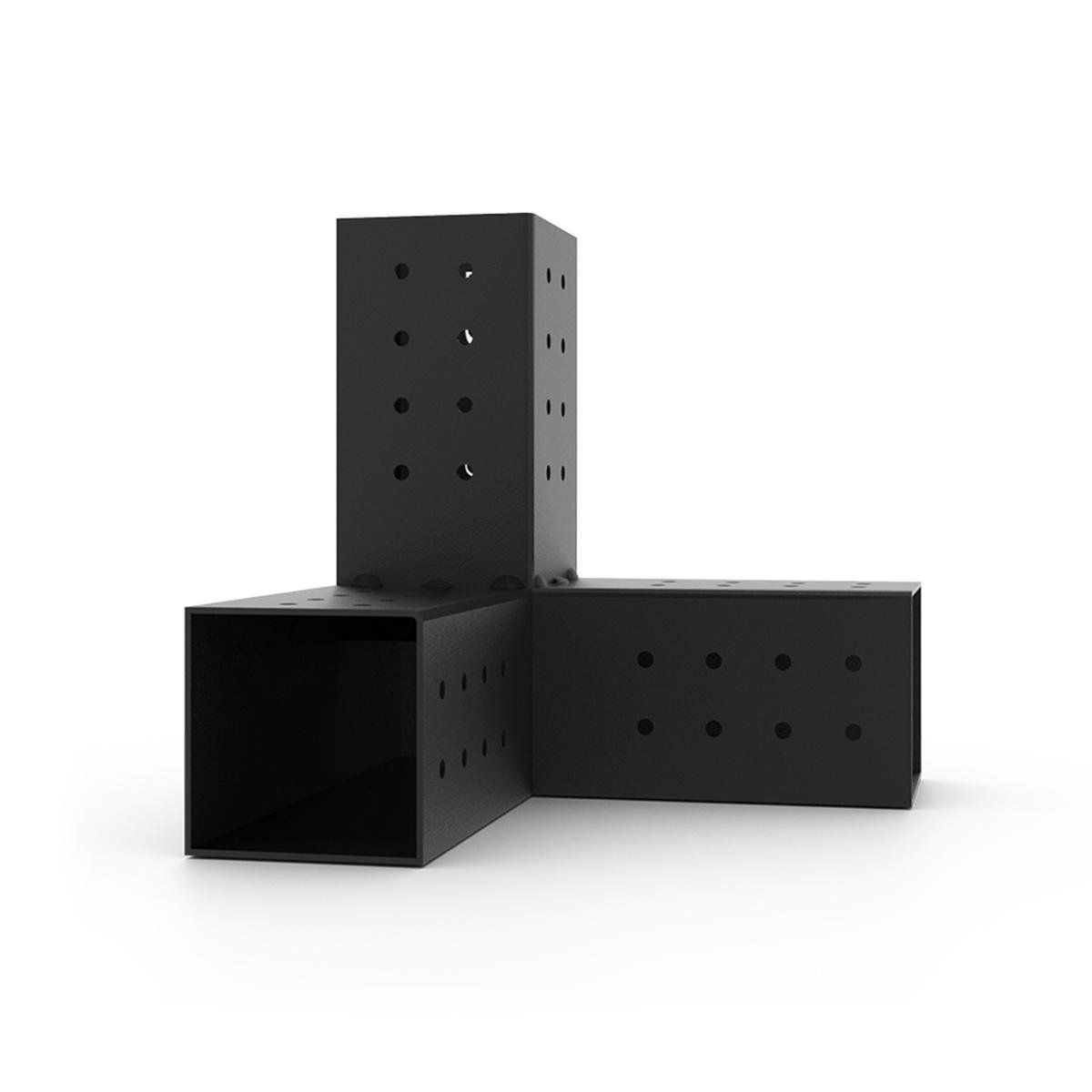 Toja Grid TRIO Black 3 Arm Pergola Corner Bracket For 90 x 90 Posts - 2 ...