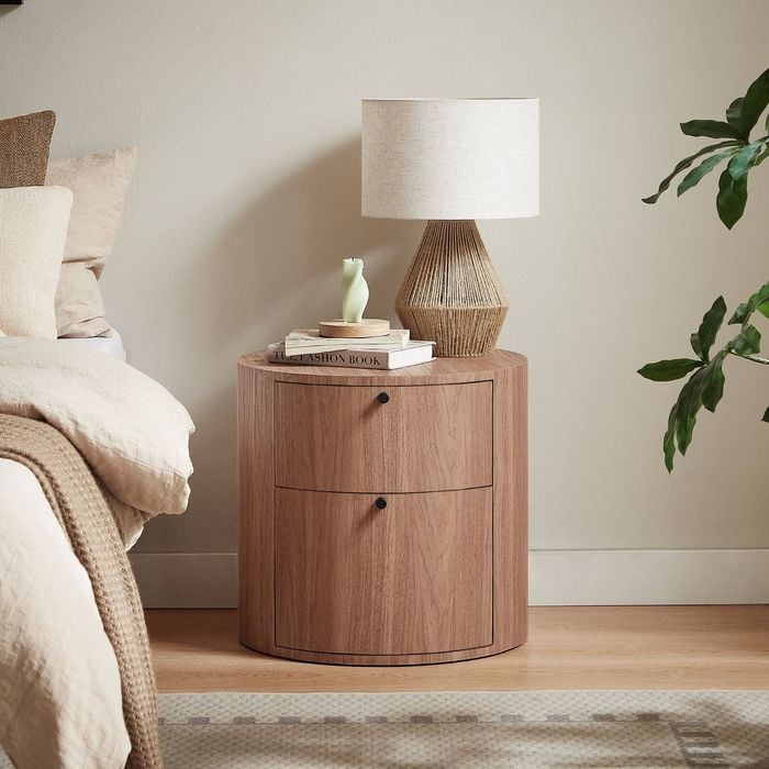 Oliver Wooden Natural Bedside Table - Bunnings Australia