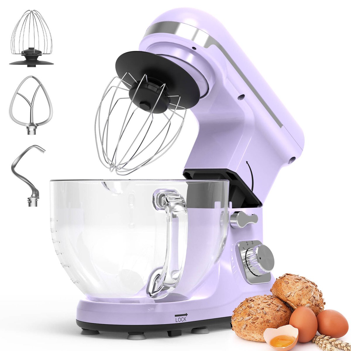 Advwin Purple Stand Mixer 5.5L Chef Machine - Bunnings Australia
