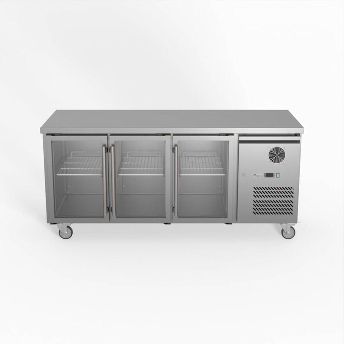 FED-X Three Glass Door Bench Fridge - Under Bench Fridges (XUB7C18G3V ...