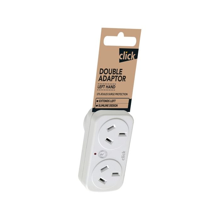 Click Left Hand Double Adaptor With Surge - Bunnings Australia