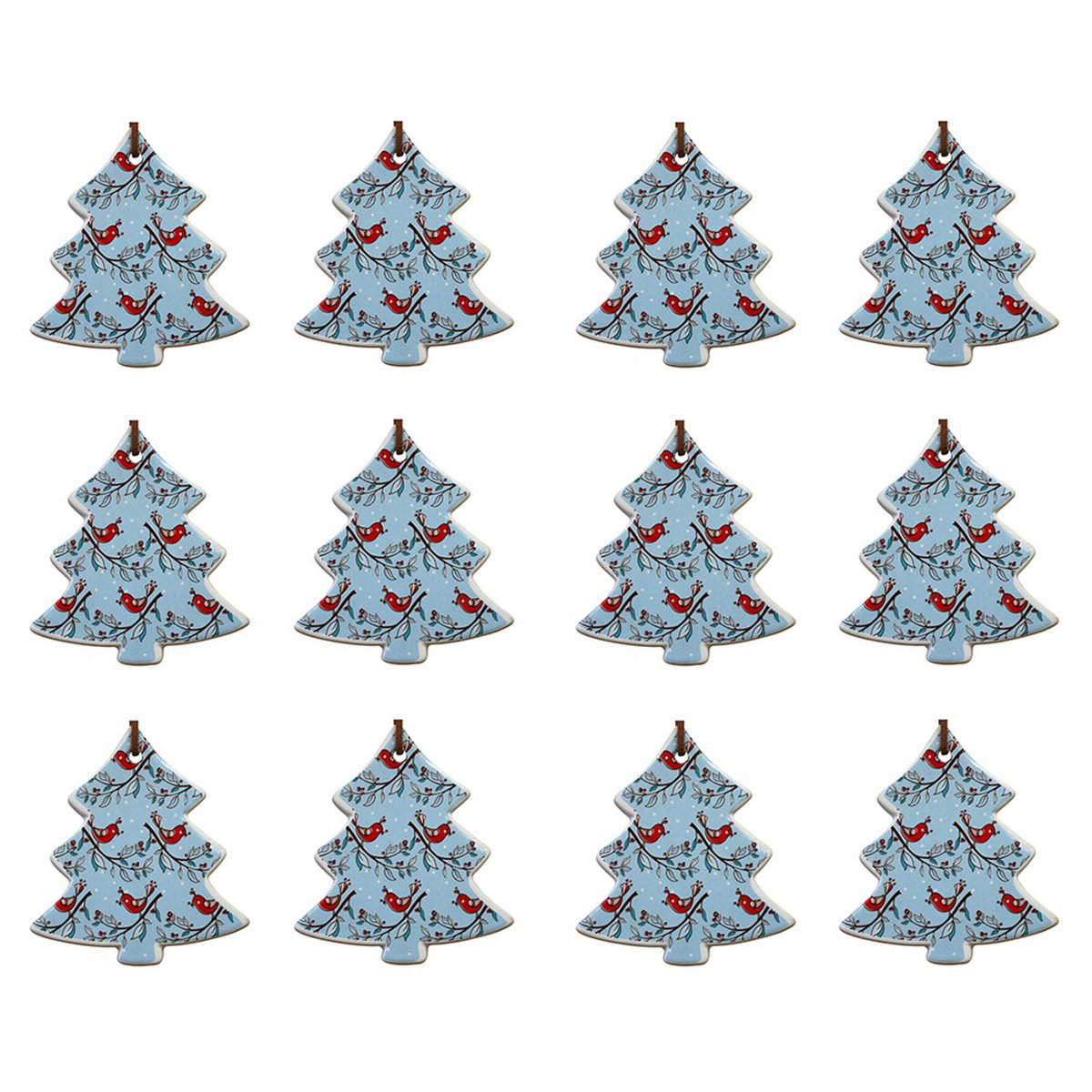 12x LVD Hang Tree Red Bird Xmas Decorative Sculpture Hanging Home ...
