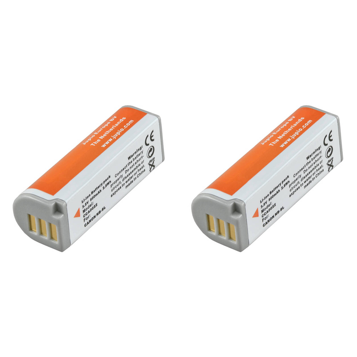 2PK Jupio Li-Ion 3.5V 800mAh Rechargeable Battery For Canon NB-9L Camera - Bunnings Australia