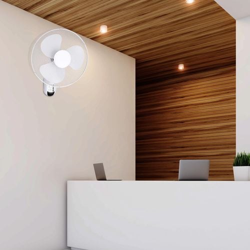 Click 40cm White Remote Controlled Wall Fan - Bunnings Australia