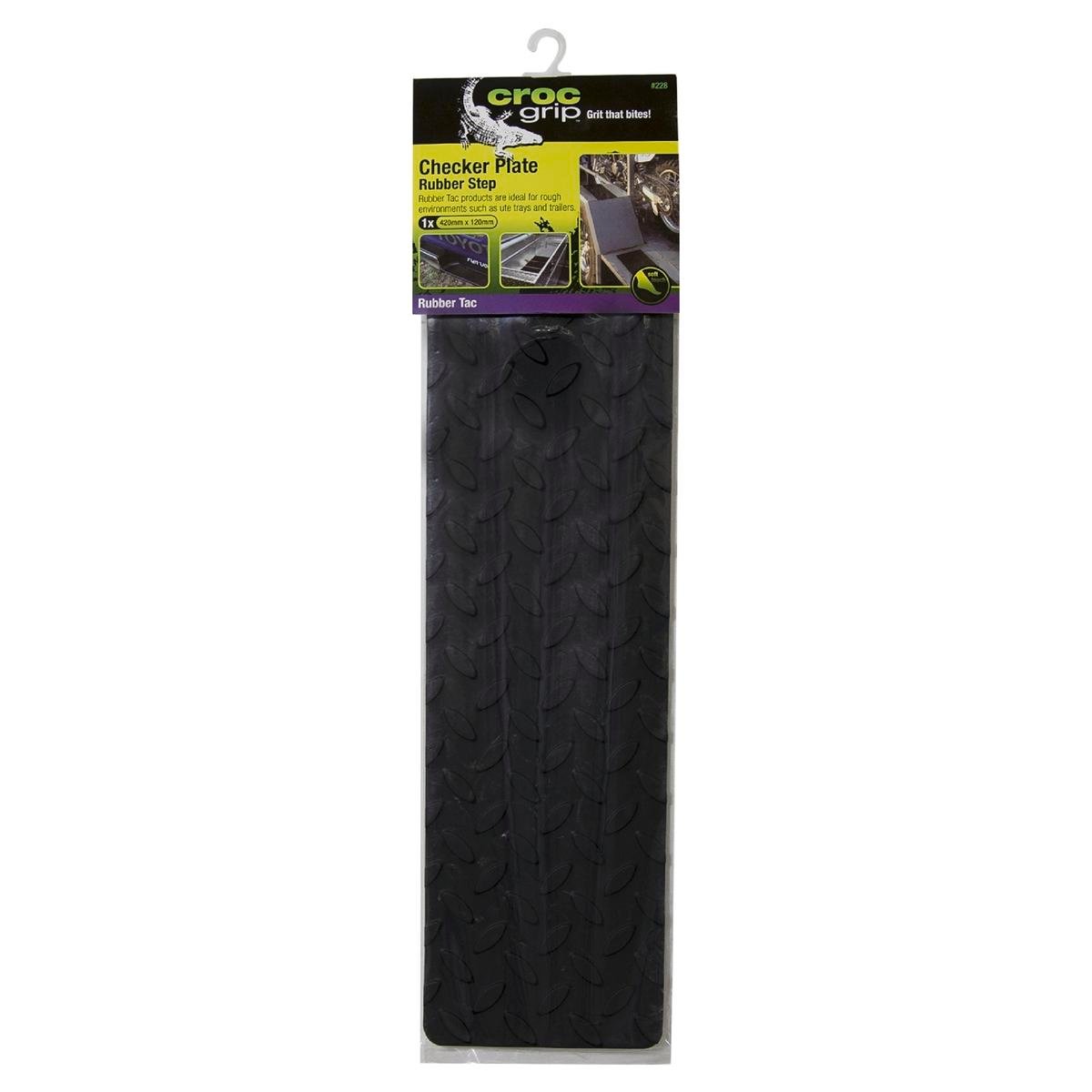 Croc Grip 420mm x 120mm Checker Plate Rubber Step - Bunnings Australia