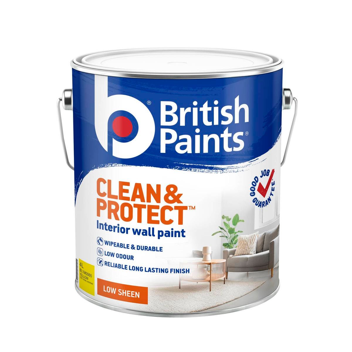 British Paints 4L Yellow Low Sheen Clean And Protect Interior Paint ...