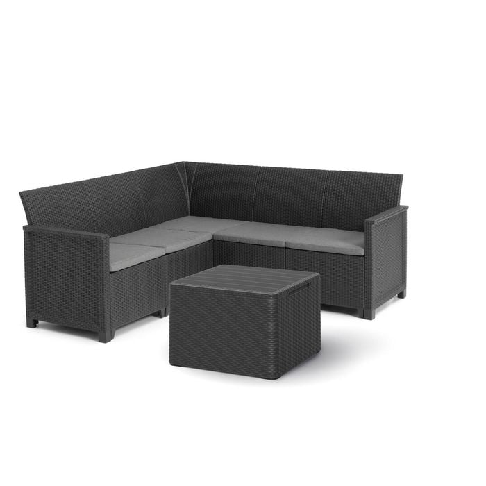 Emma 5 Seater Corner Set With Storage Box - Bunnings New Zealand