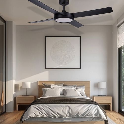 Brilliant 52" LED CCT Black Inaya DC Ceiling Fan - Bunnings Australia