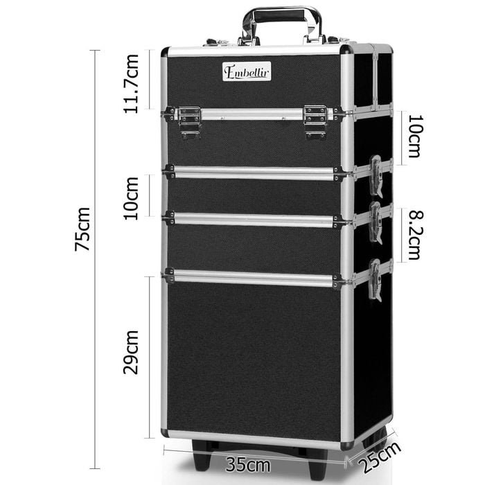 Embellir Makeup Case Beauty Trolley Cosmetic Organiser Box Travel ...