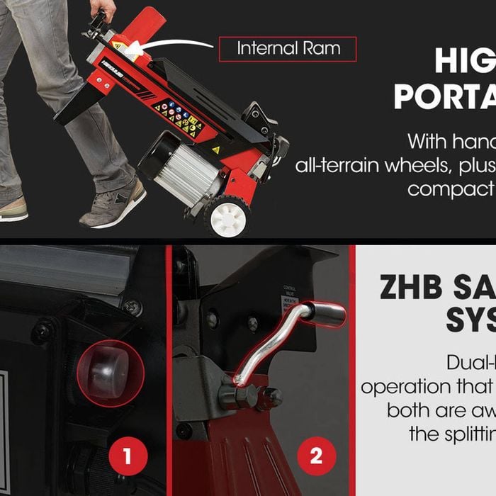 BAUMR-AG 6 Ton Electric Log Splitter 6T Hydraulic Firewood Wood Timber ...