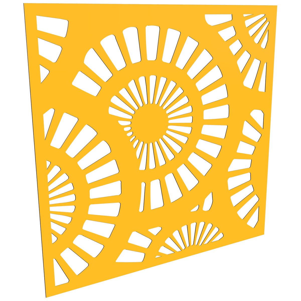 ProtectorAl 300-1200mm x 300-1200mm Dark Yellow/Gloss White Sunburst ...