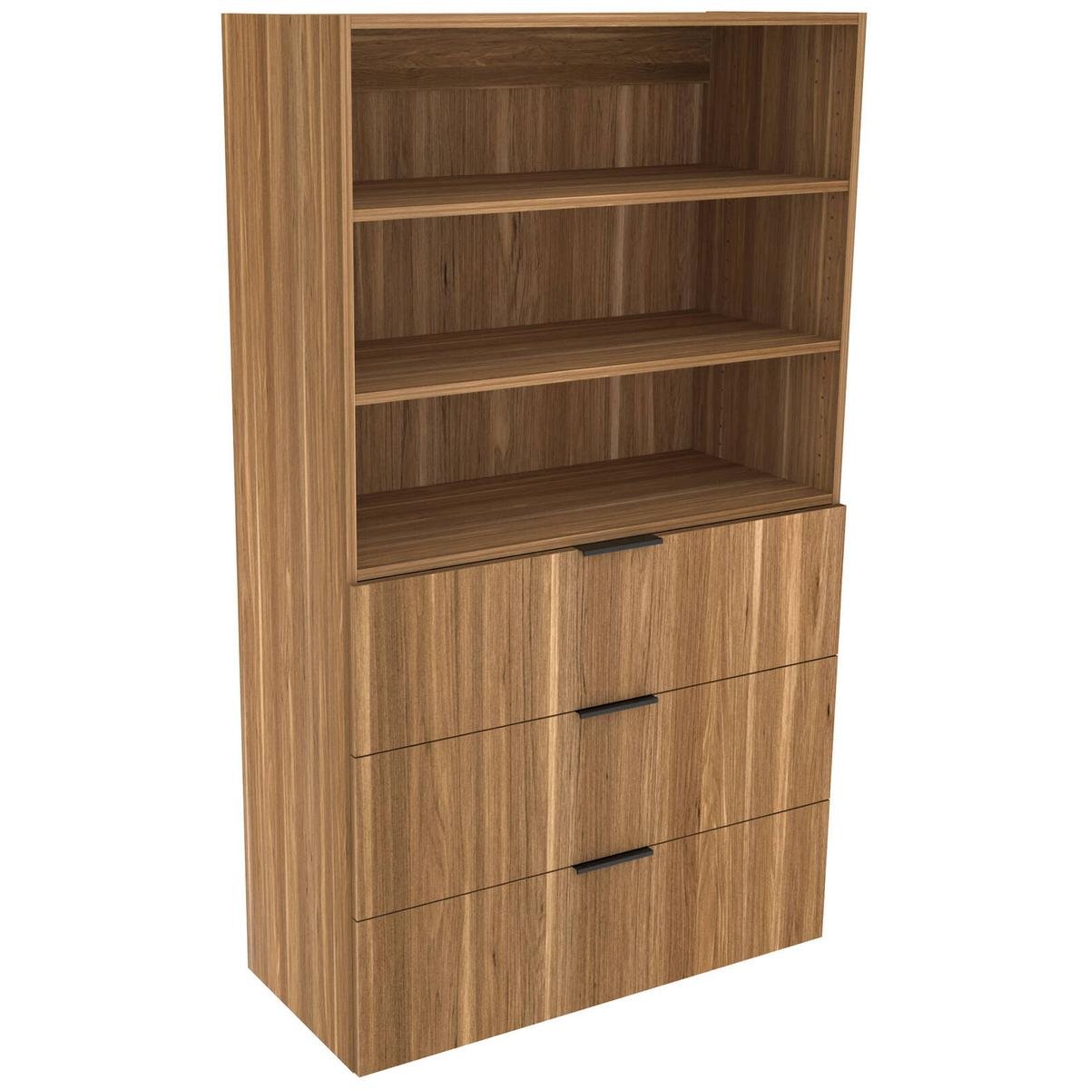 Lugna 1536 x 900 x 380mm Cove 3 Shelf 3 Drawer Storage Cabinet ...