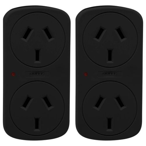 Arlec Surge Protected Vertical Double Adaptor - 2 Pack - Bunnings Australia