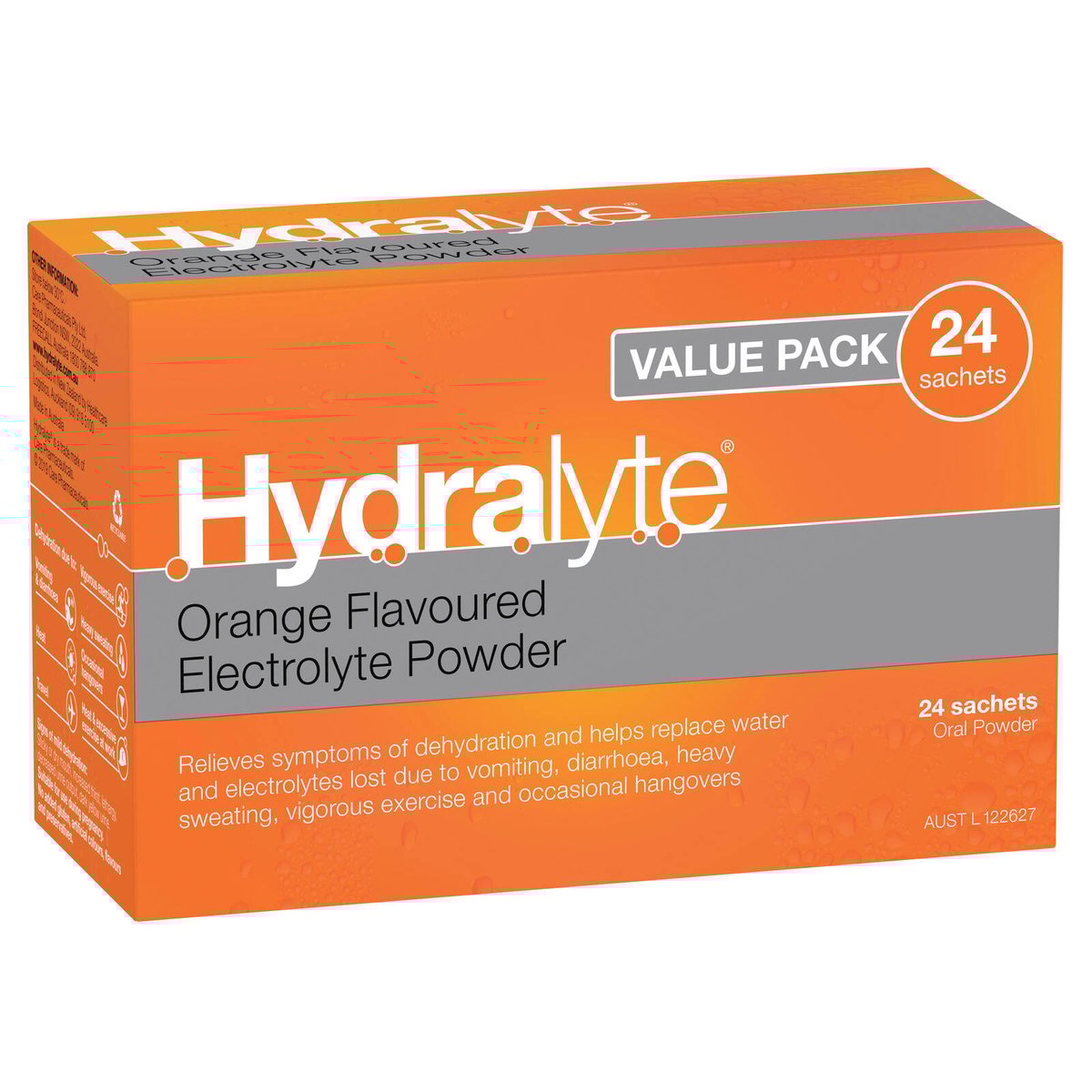 Hydralyte 4.9g x 24 Orange Electrolyte Powder Sachets - Bunnings Australia