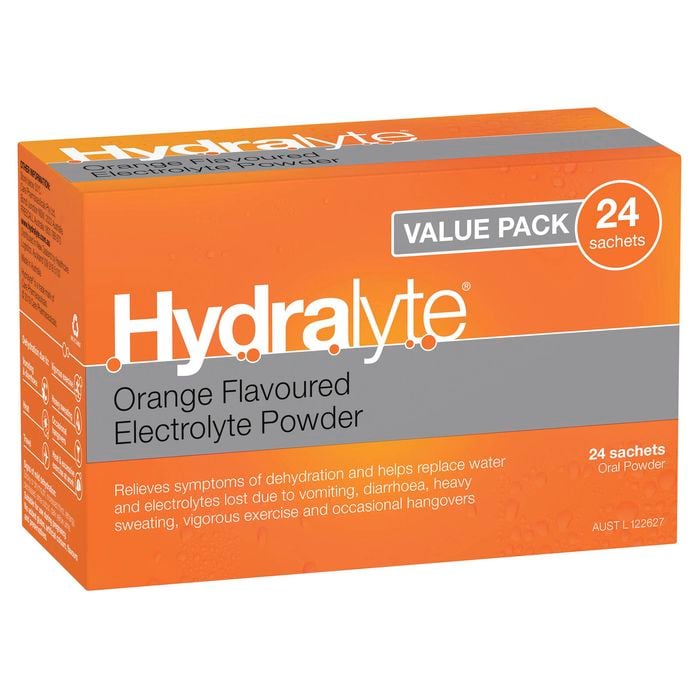 Hydralyte 4.9g x 24 Orange Electrolyte Powder Sachets - Bunnings Australia