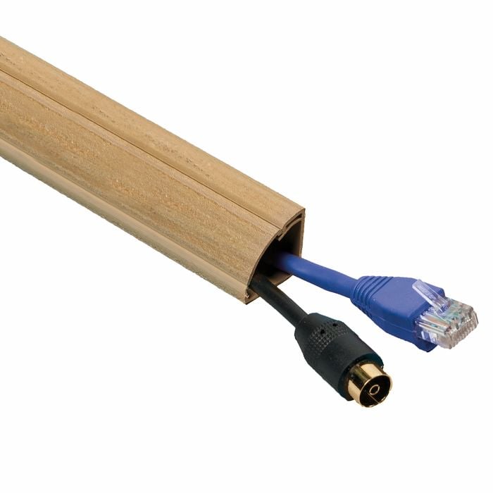 D-Line 22 x 22mm 2m Wood Fibre Cable Management Cover Floor Trim ...
