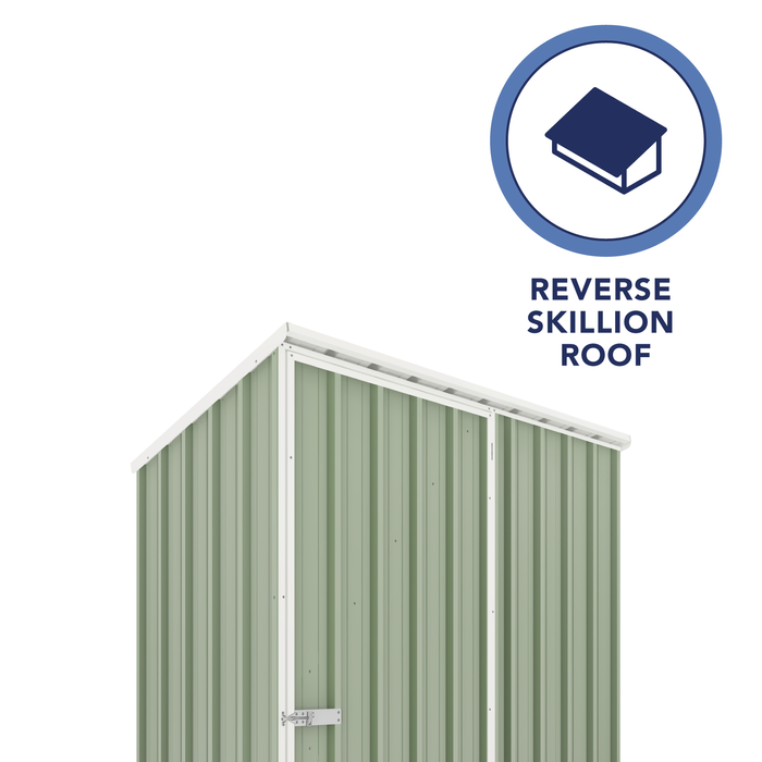 Absco Sheds 1.52mW x 0.78mD x 1.80mH Pale Eucalypt Single Door Reverse ...