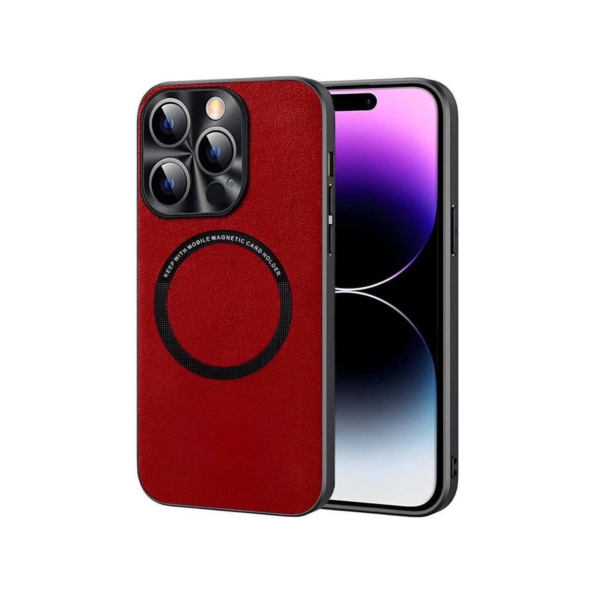 Iphone Magsafe Leather Case 14 Plus Italy Red Case Cover - Bunnings ...