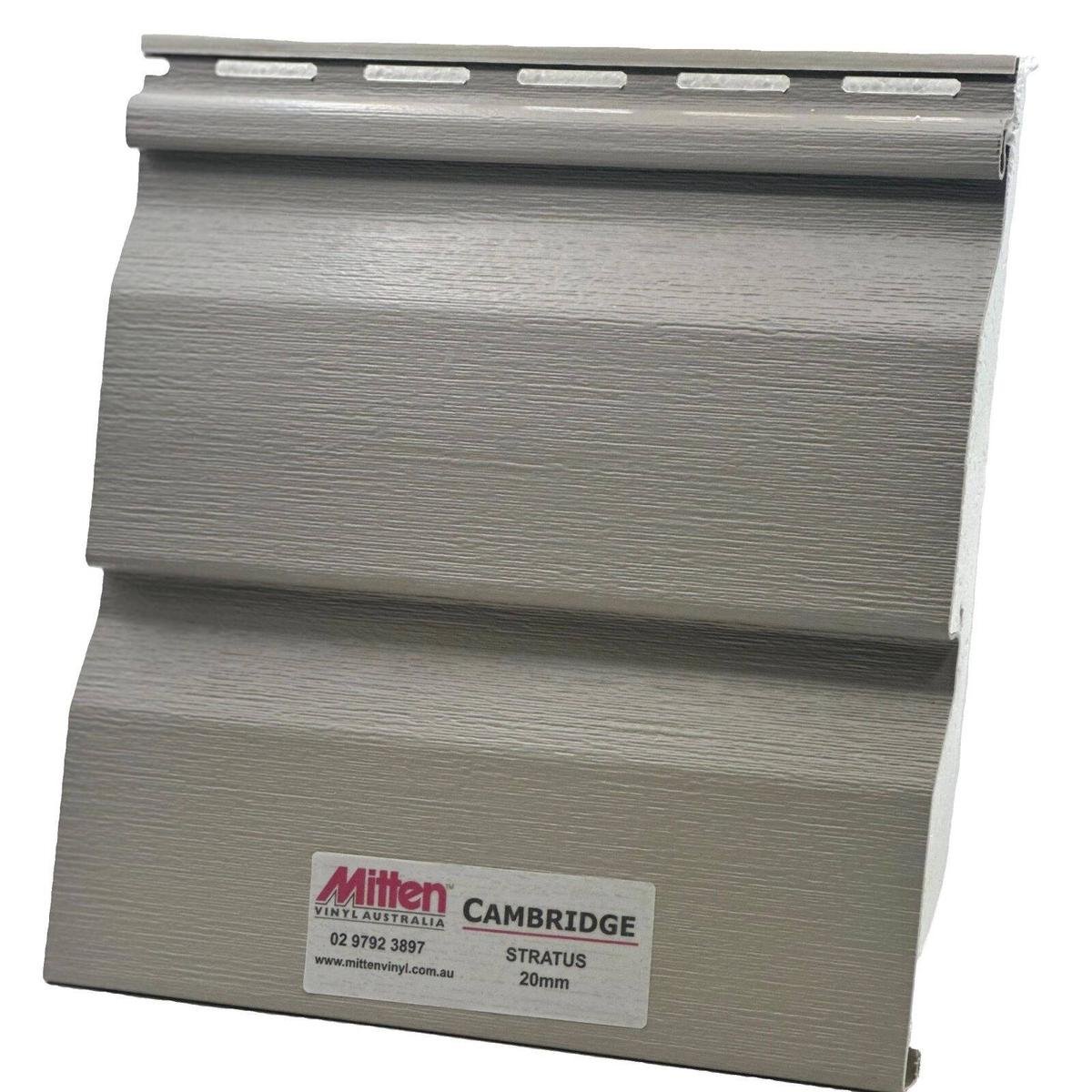 Mitten Vinyl Australia 8m x 20mm Stratus Cambridge Vinyl Cladding ...
