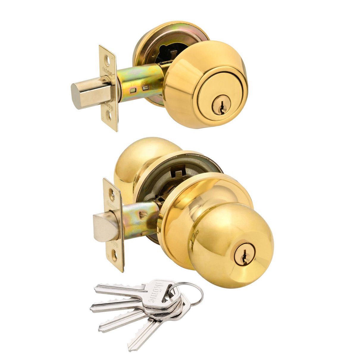Ikonic Polished Brass Ruby Entry Combo Set - Bunnings Australia