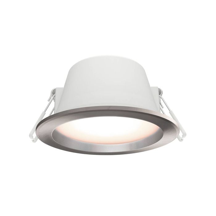 HPM Alina LED 7W 770lm Tri-Colour Recessed Downlight 90mm Brushed Chrome - Bunnings Australia