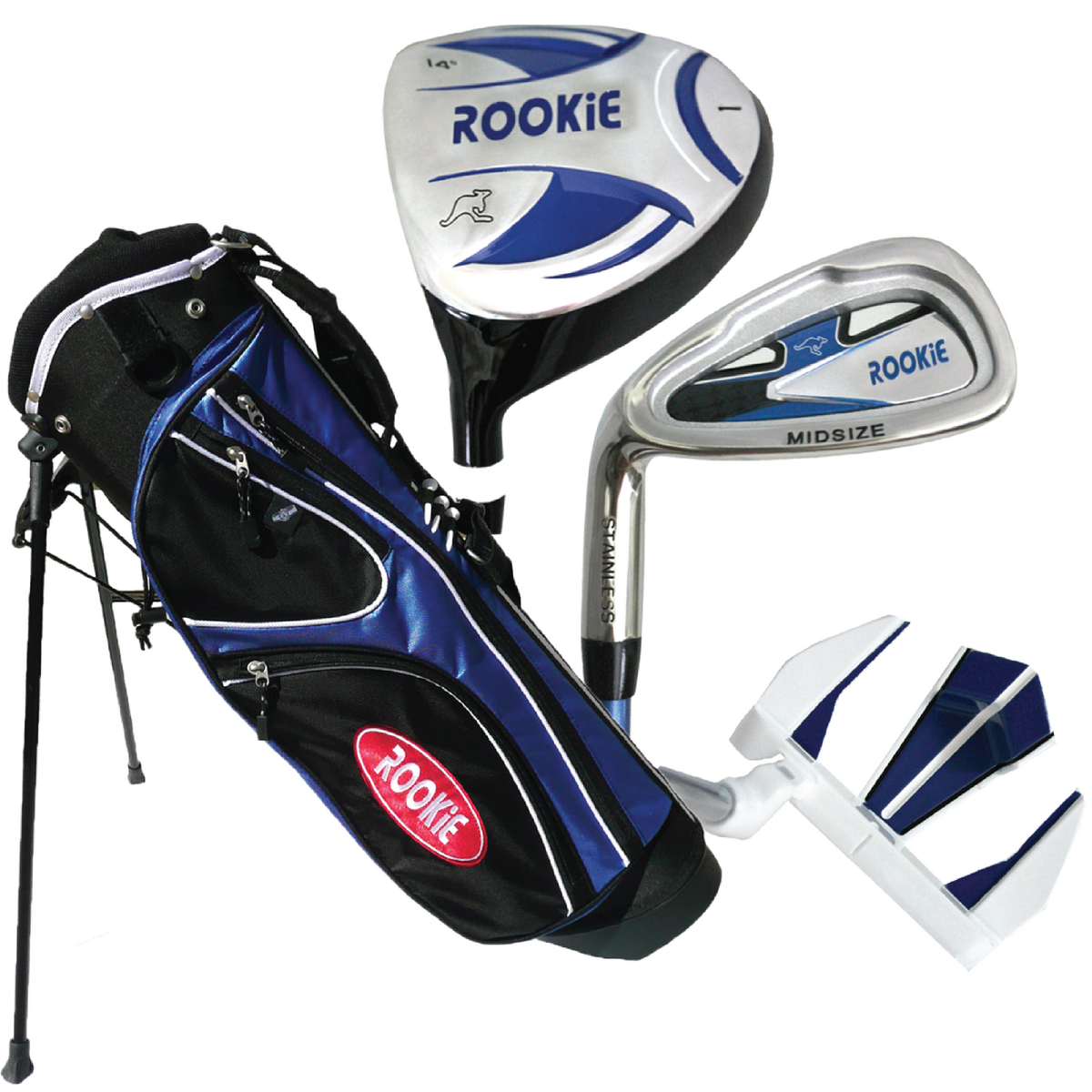 Rookie - Kids Golf Set LH - 4 Pce Blue 4 to 7 YRS - Bunnings Australia