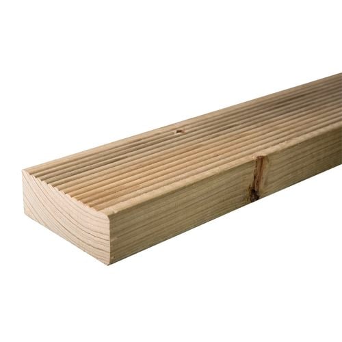 88 x 32mm H3.2 Merch Grade Treated Radiata Pine Griptread Decking ...
