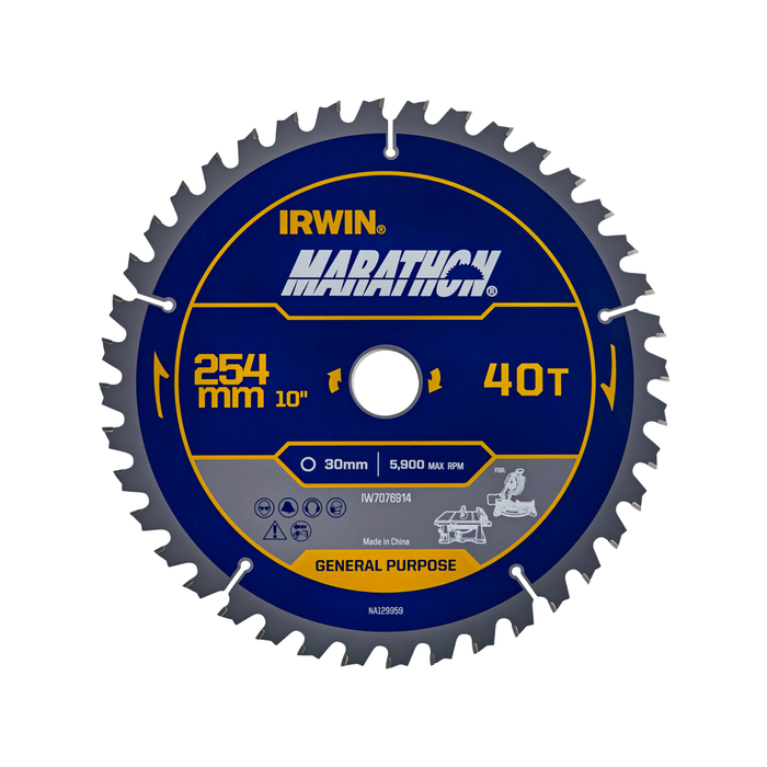 IRWIN 254mm 40T Marathon Circular Saw Blade - Bunnings Australia