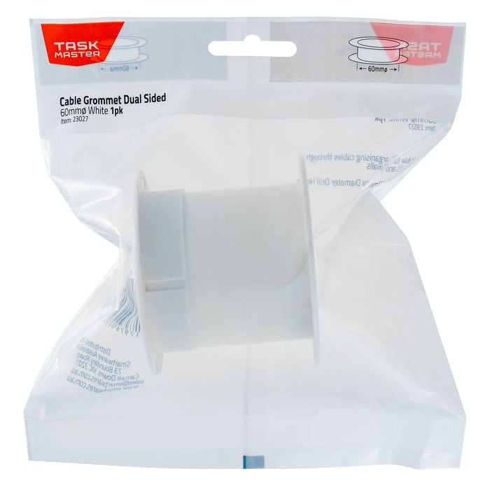 Taskmaster 60mm White Dual Sided Cable Grommet - 1 Pack - Bunnings ...