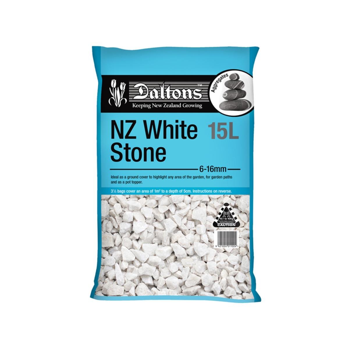 Daltons 15L White Stone 6 - 16mm - Bunnings New Zealand