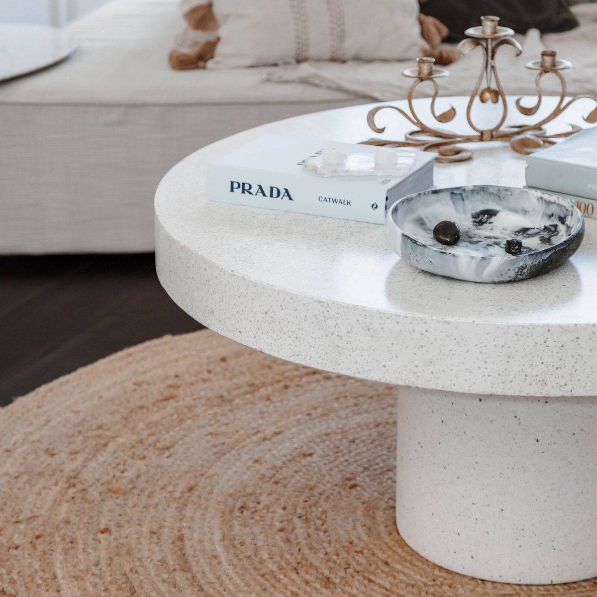 Home Bazar 90cm White Milan Terrazzo Coffee Table - Bunnings Australia