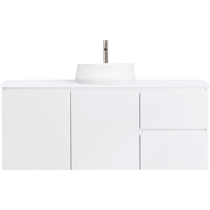 CIBO 1200mm White Nordic Wall Hung Bathroom Vanity With Pod White Matte ...