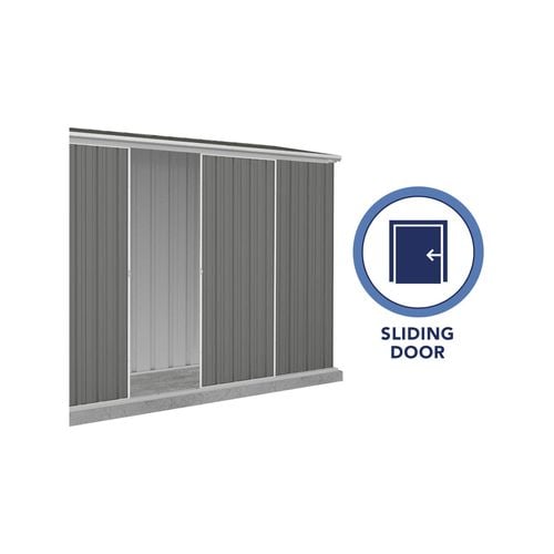 Absco Sheds 3.0 x 0.78 x 1.95m Woodland Grey Ezislider Double Sliding Door Garden Shed ...