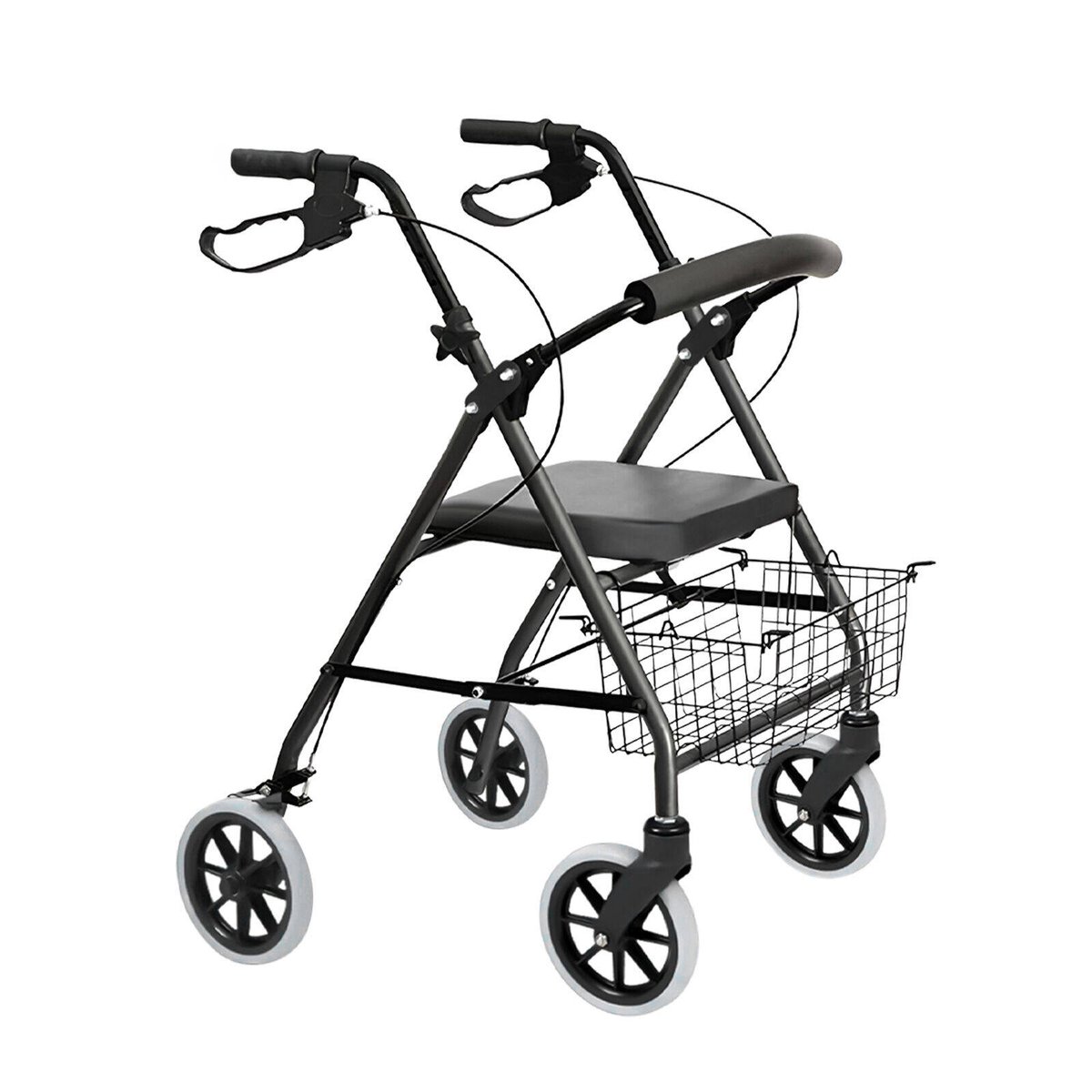 MediPro 4 Wheel Rollator Walking Frame Foldable Rollator Senior Walker ...
