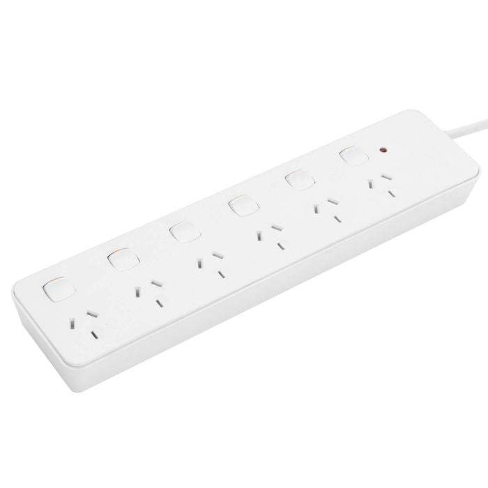 Click 6 Outlet Individually Switched Surge Powerboard with Child Safety ...