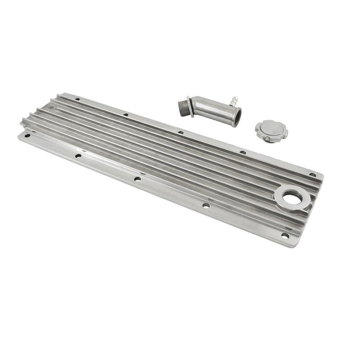 GM LS2 LS3 LS7 LSX Engine Valley Cover Polished Finned Aluminium ...