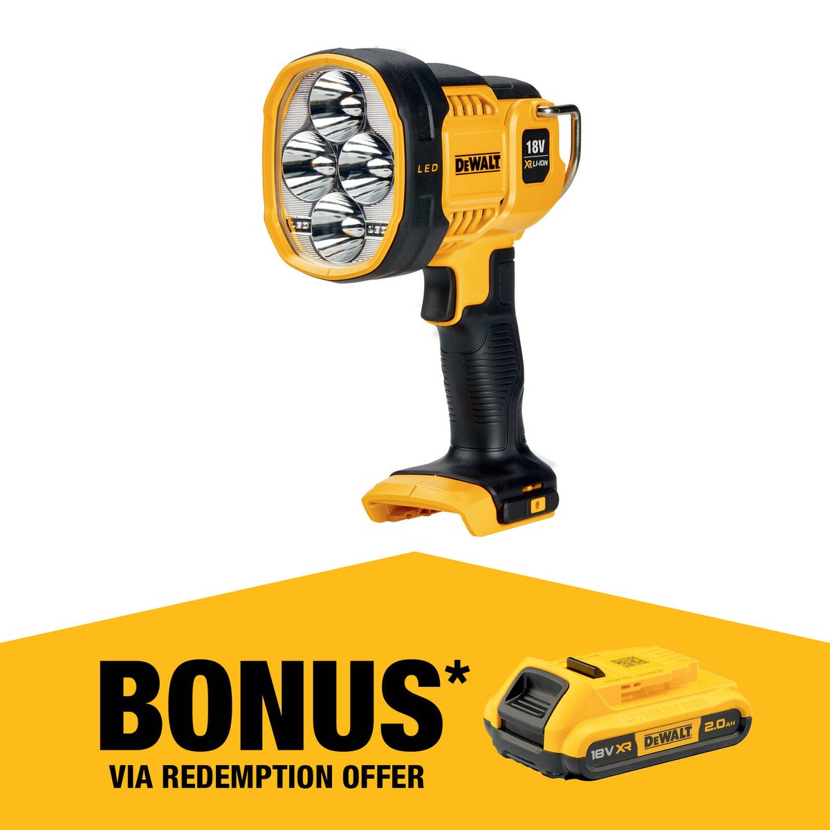 DeWALT 18V XR LED Spot Light DCL043-XJ - Skin Only - Bunnings New Zealand