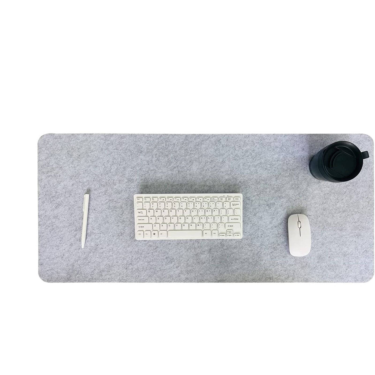 Extra Large Grey Felt Wool Desk Mat Pad for Keyboard and Mouse ...