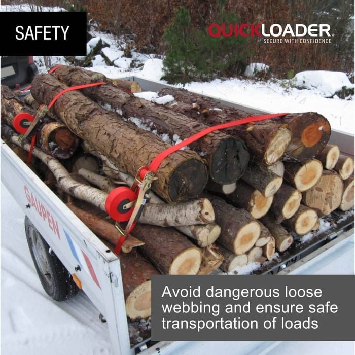 Quickloader 4.2m 25mm Retractable Ratchet Tie Down Strap 400kg - 2 Pack ...