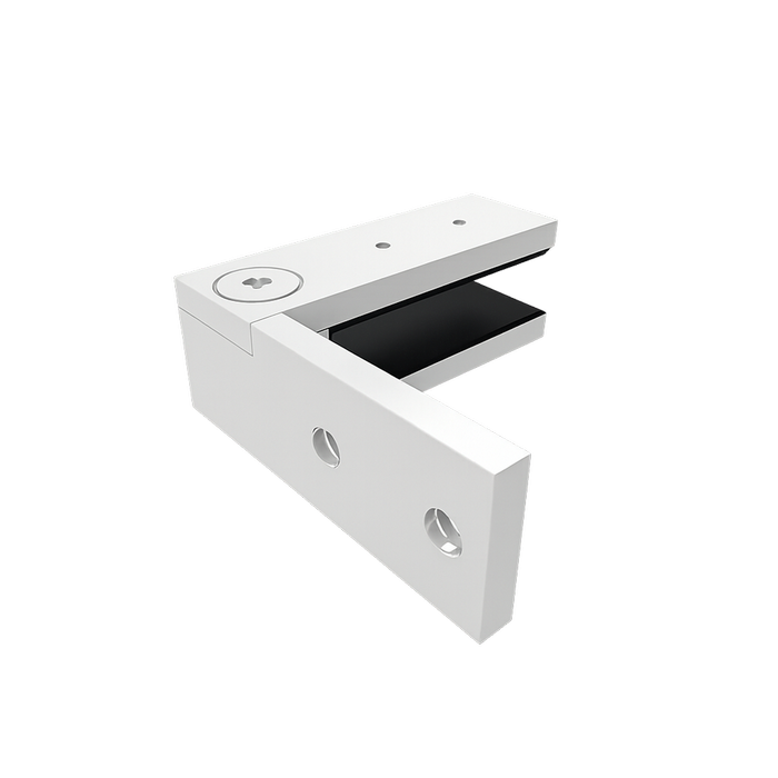ProtectorAl 80 x 80 x 27mm Matt White Wall To Glass Friction Fit Clamp ...