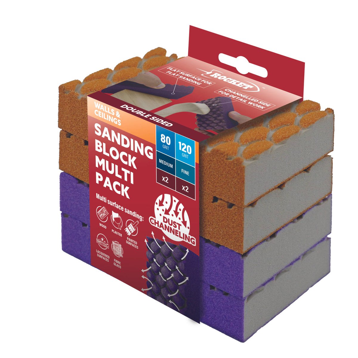 Rocket Walls and Ceilings Sanding Block - Multi Pack - Bunnings Australia