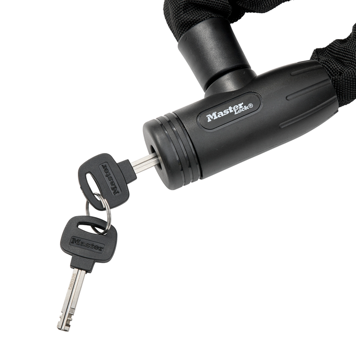 Master Lock 8mm x 0.9m Covered Chain With Integrated Key Lock ...